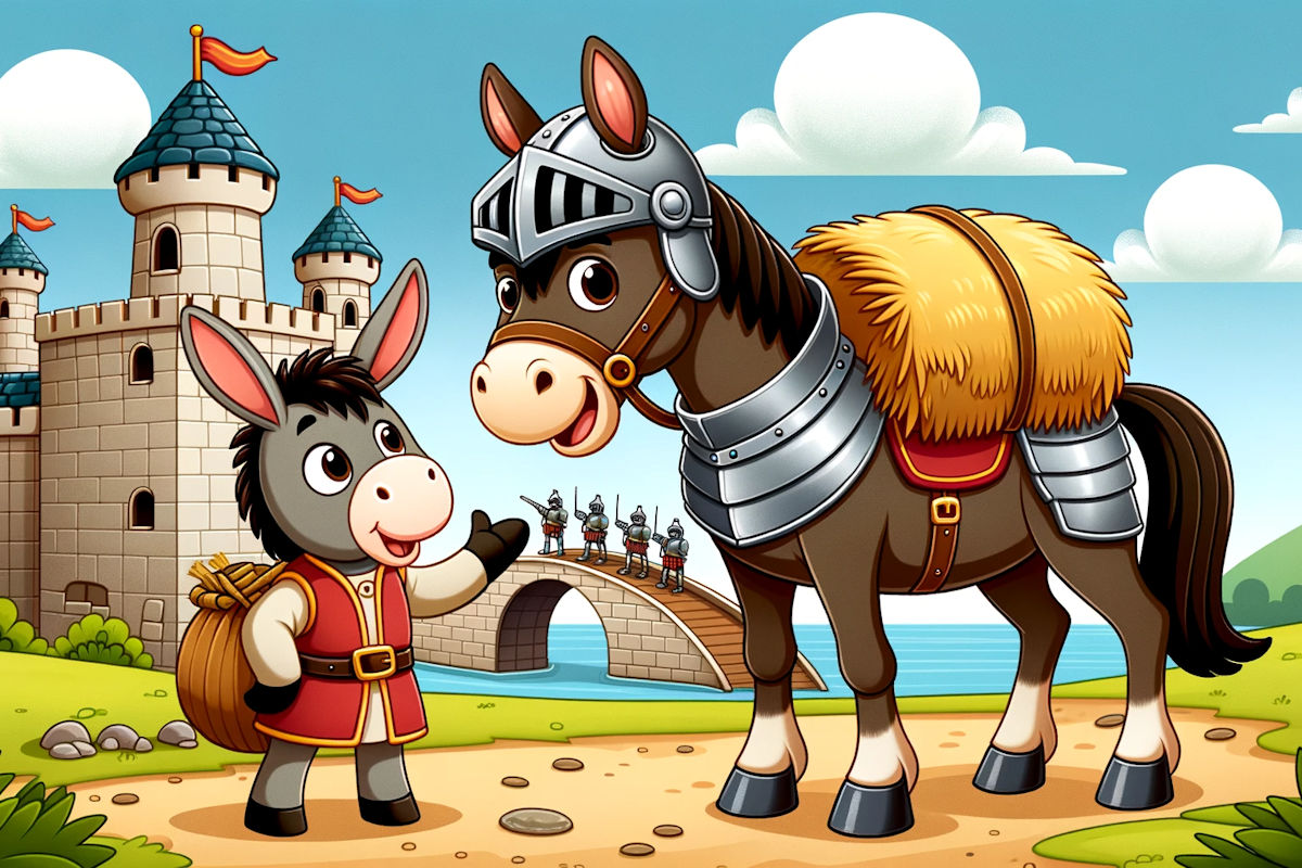 El Asno y el Caballo de Guerra: Una Fábula sobre la Humildad y la ...